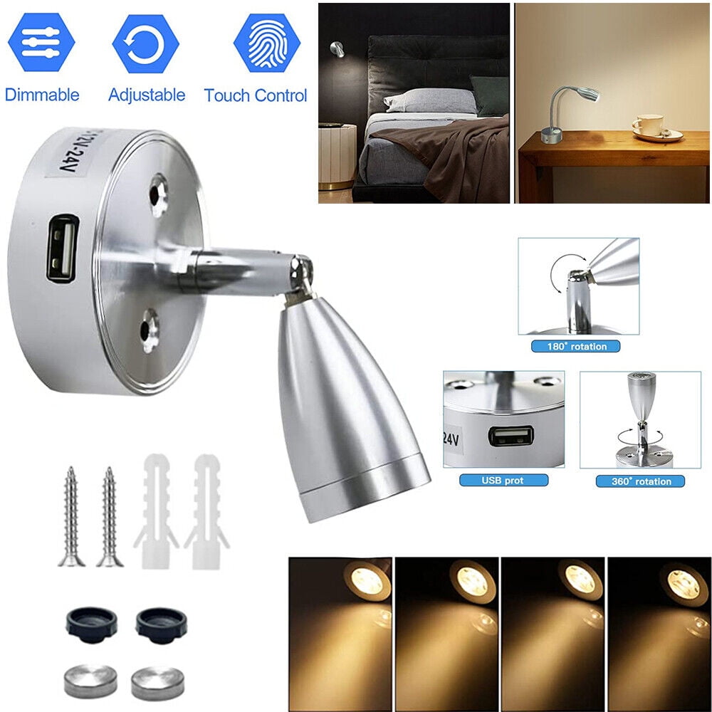 EROCK LED Spot Reading Light 12V-24V Bedside Dimming Lamp for RV ...
