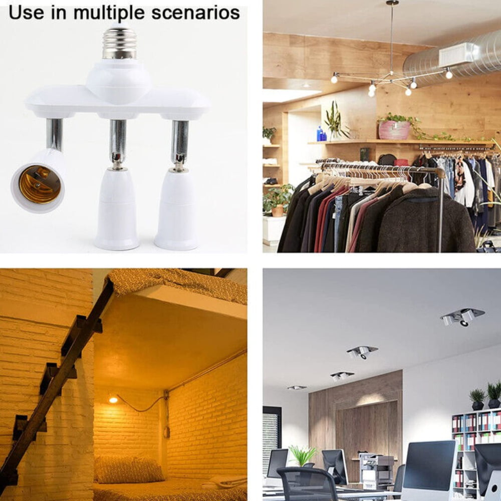 EROCK Light E26 E27 to E26 E27 Socket Extender Splitter Converter Lamp ...