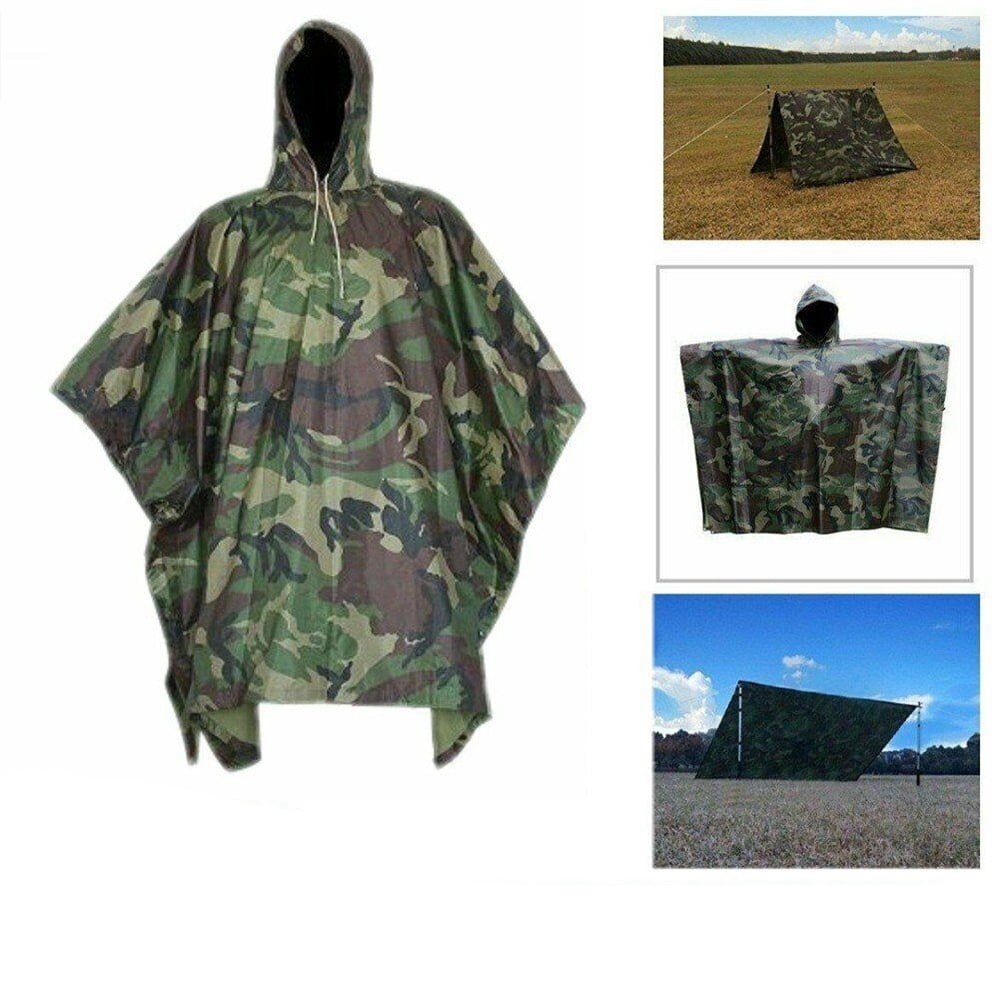 EROCK New US Military Woodland Ripstop Wet Weather Raincoat Poncho ...
