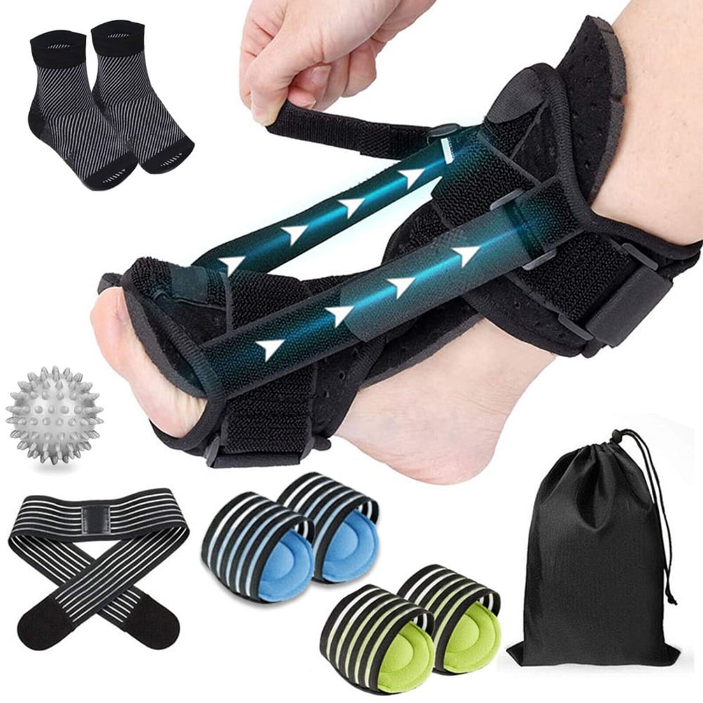 EROCK Plantar Fasciitis Night Splint Adjustable Ankle Brace Foot Drop ...