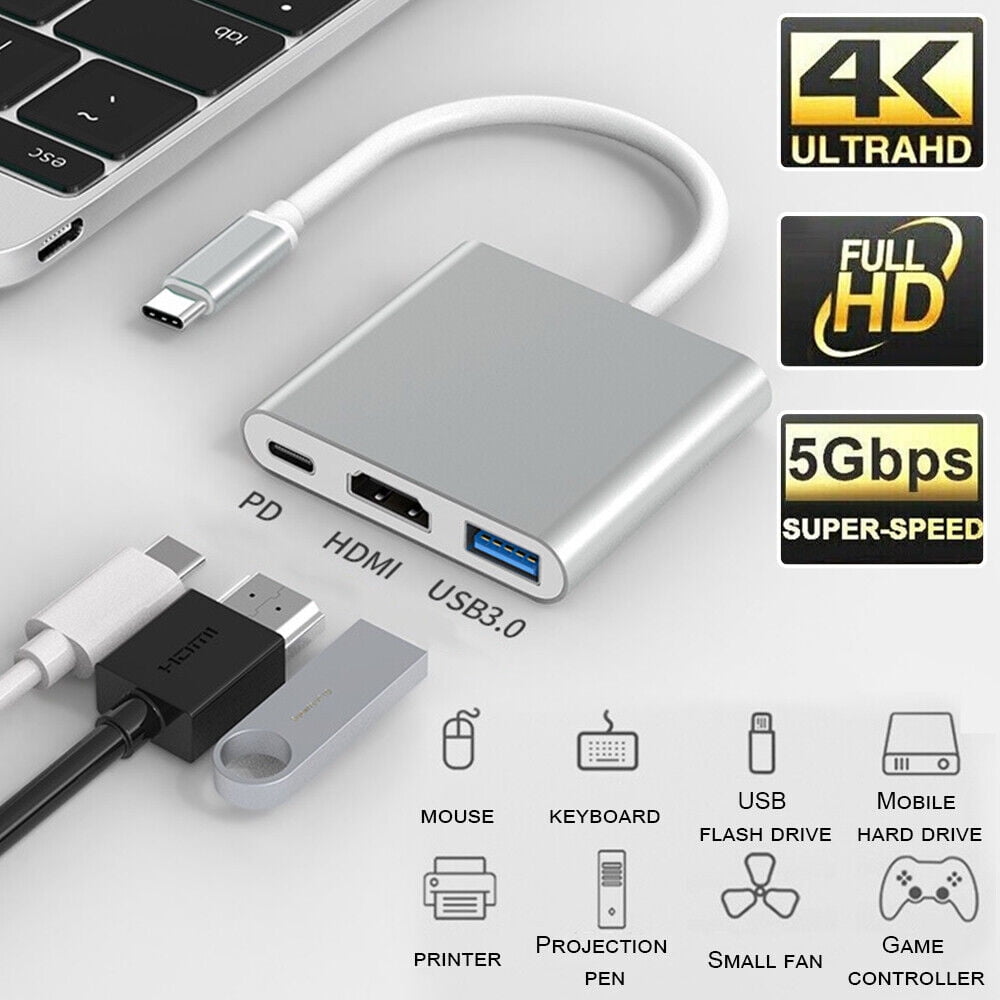 EROCK USB C Type C to HDMI HDTV TV Cable Adapter Converter For Macbook ...