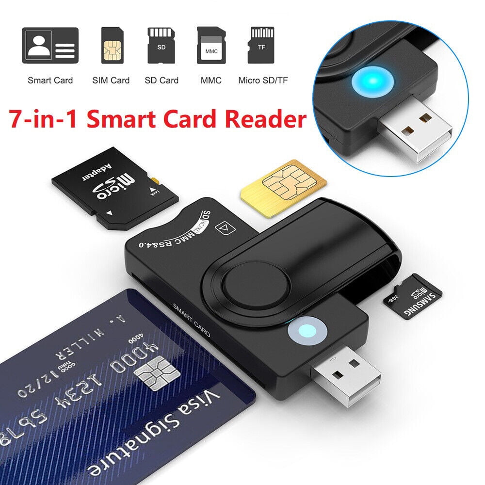 EROCK USB Smart Card Reader for CAC SD Micro SIM Memory Card, 7-in-1 ...