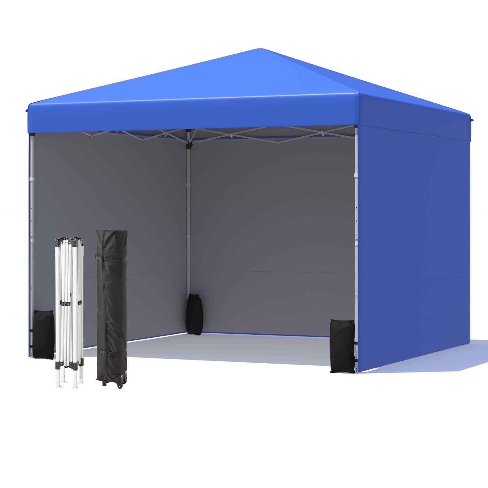 EROMMY 10x10 Pop Up Canopy Tent with 3 Sidewall, Portable Shelter ...