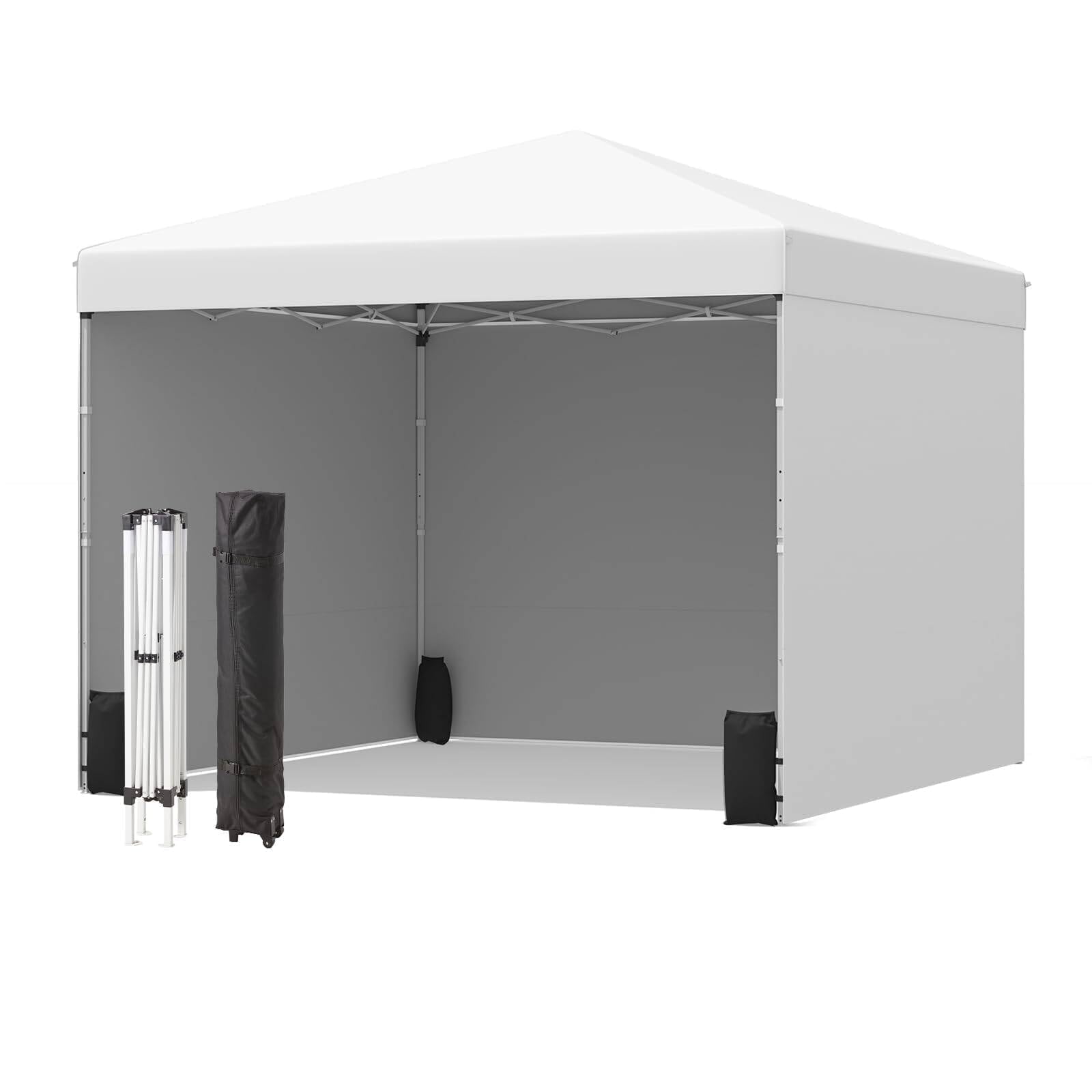 EROMMY 10x10 Pop Up Canopy Tent with 3 Sidewall, Portable Shelter ...
