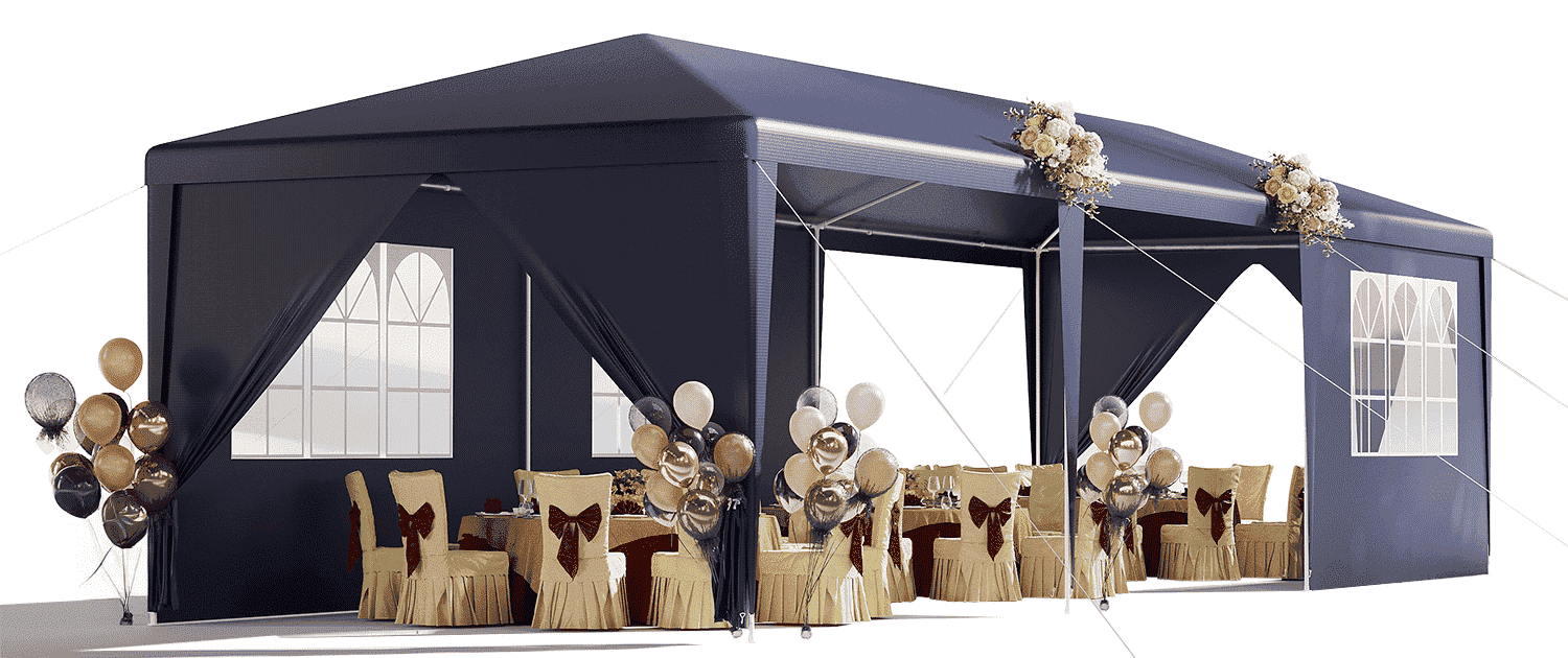 Erommy 10x30 ft Party Tent, Waterproof Outdoor Canopy with 6 Sidewalls ...