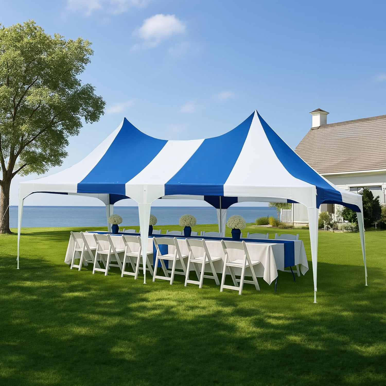Erommy 13x26ft Wedding Tent, Heavy Duty Double Peaked Party Tent , 60 ...