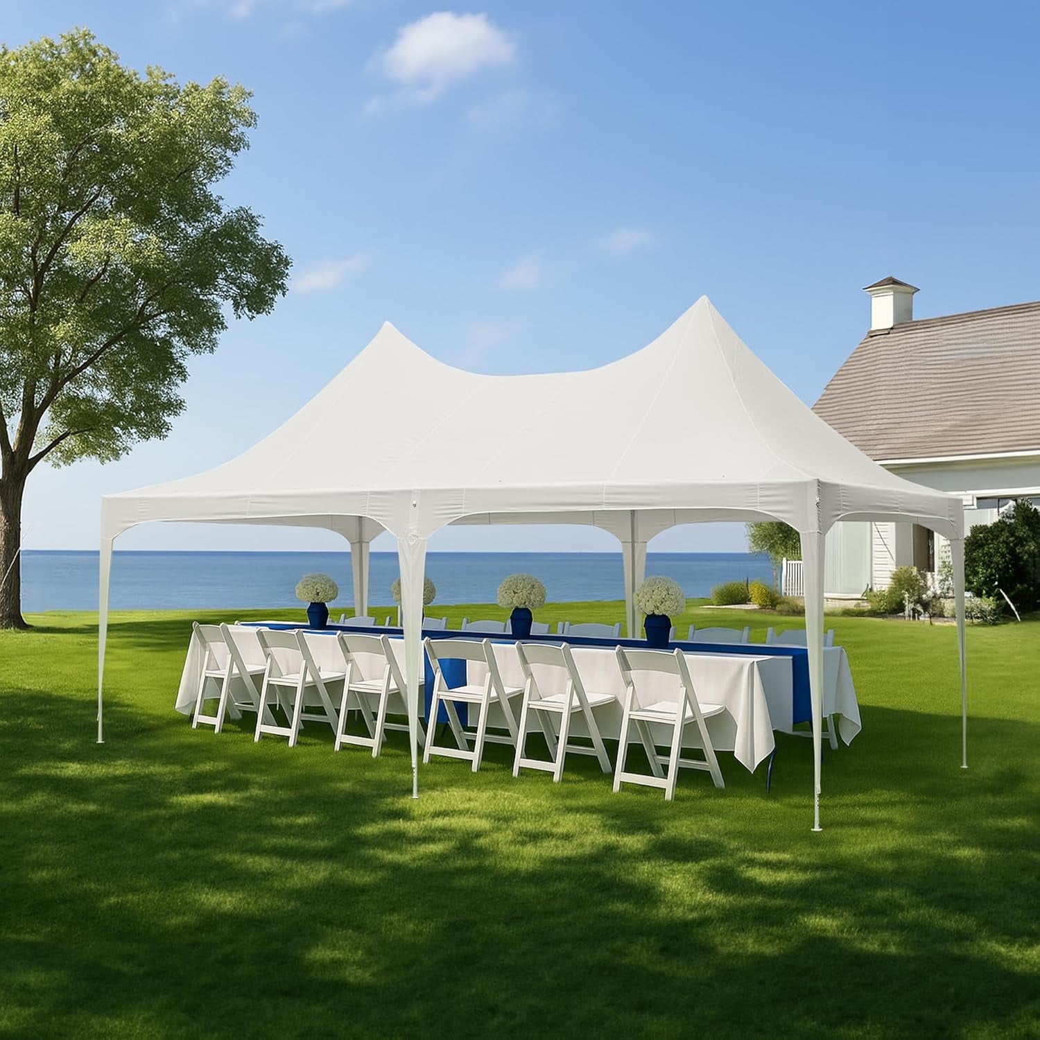 Erommy 13x26ft Wedding Tent, Heavy Duty Double Peaked Party Tent , 60 ...