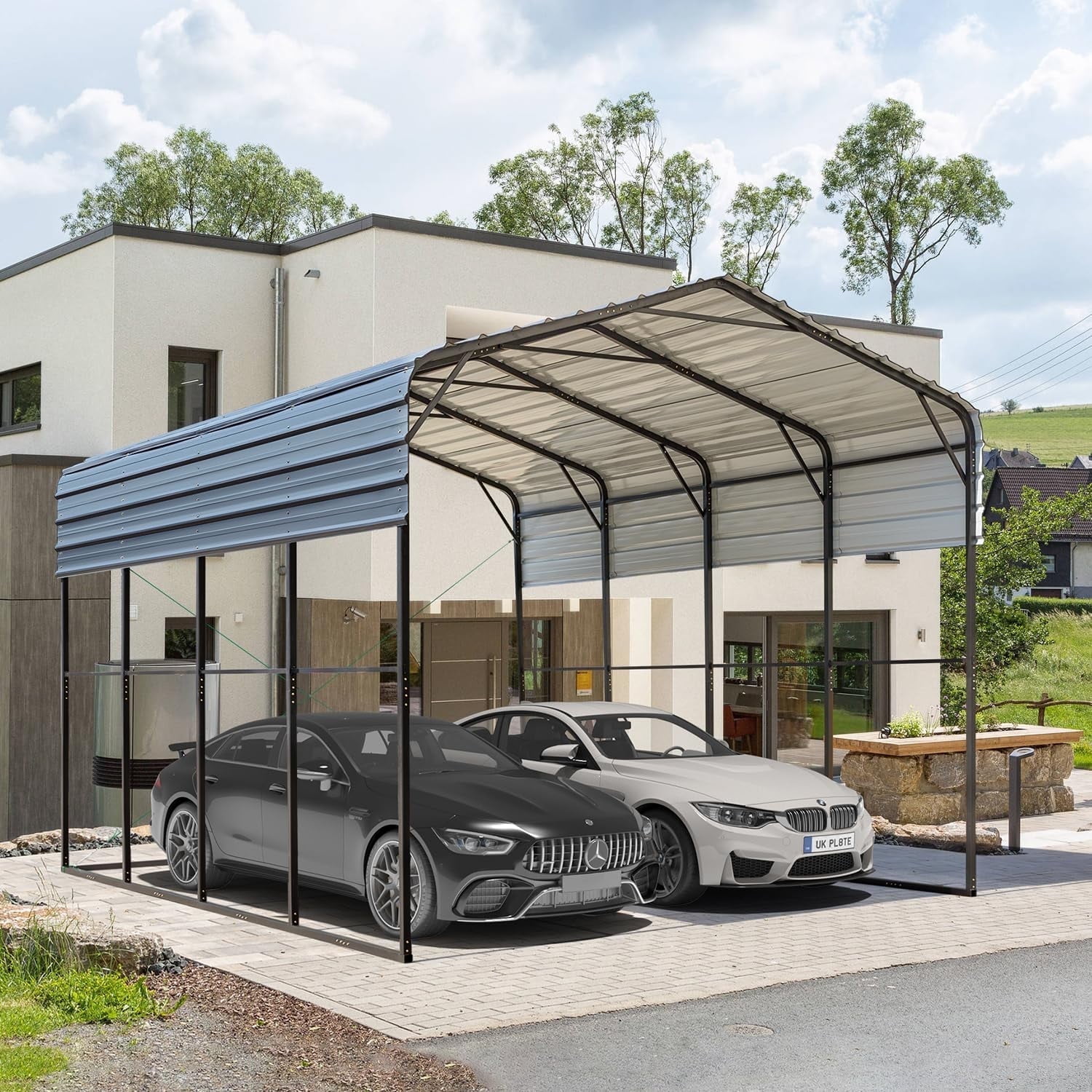 Erommy 14x20 FT RV Metal Carport, Heavy Duty Car-Shelter with ...