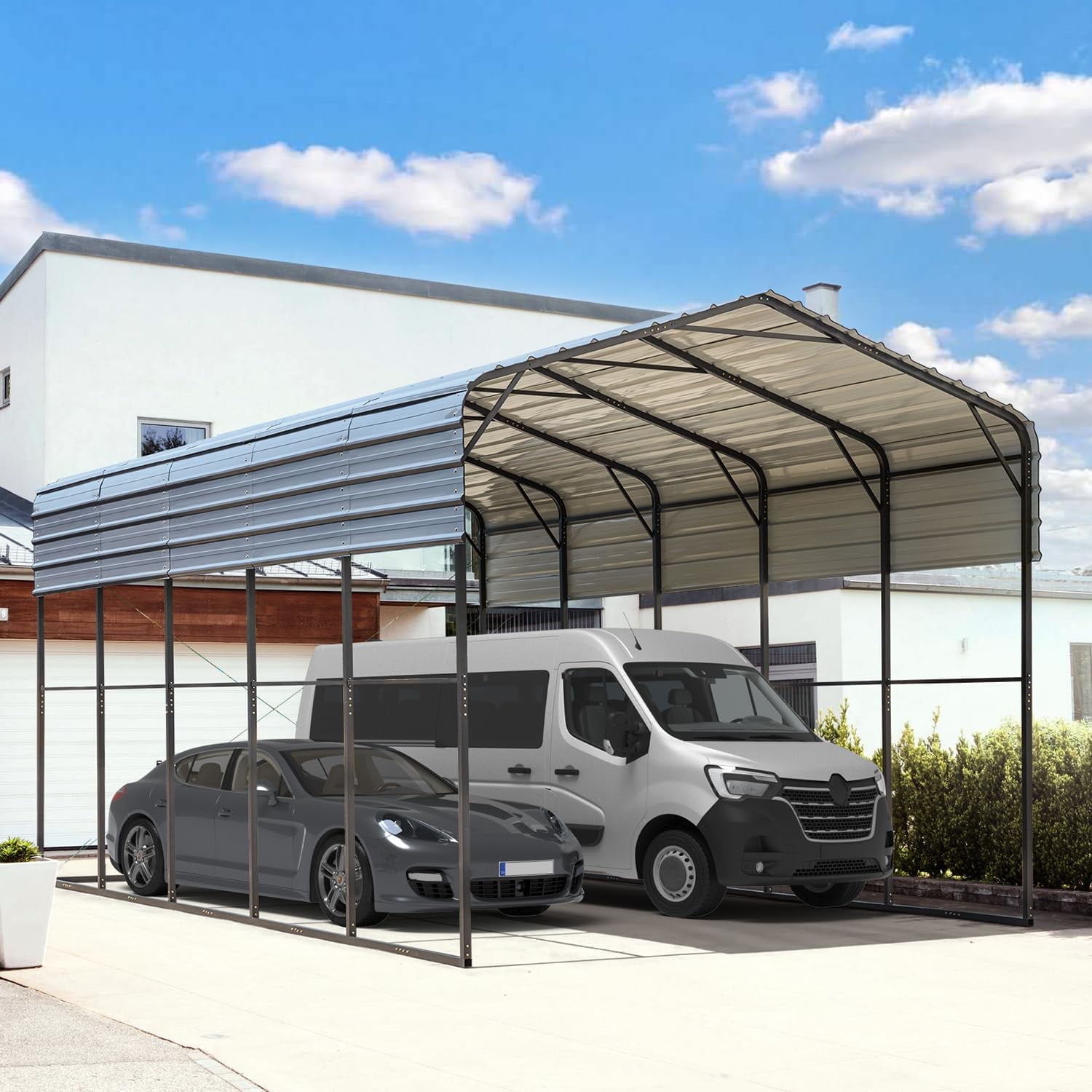 Erommy 14x25 FT RV Metal Carport, Heavy Duty Car-Shelter with ...