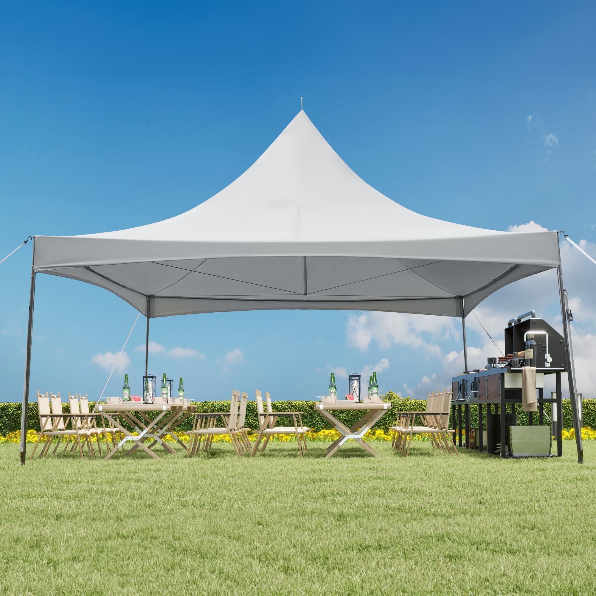 Erommy 20'x20' Party Tent, Outdoor Heavy-Duty Canopy, 80-Person Capacity, Waterproof PVC ...