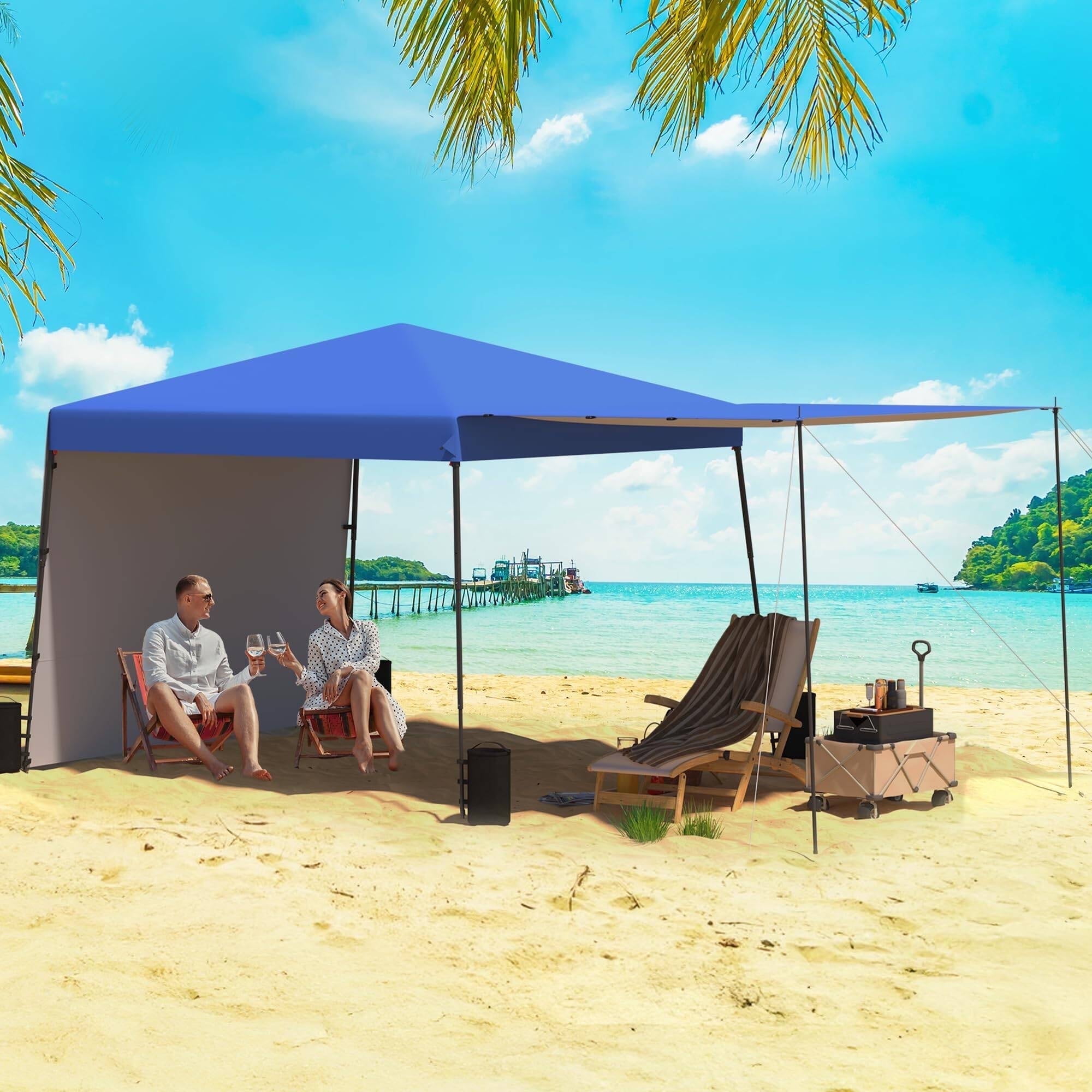 EROMMY 9.5 X 9.5FT Pop Up Canopy Tent with Convertible Sidewalls to ...