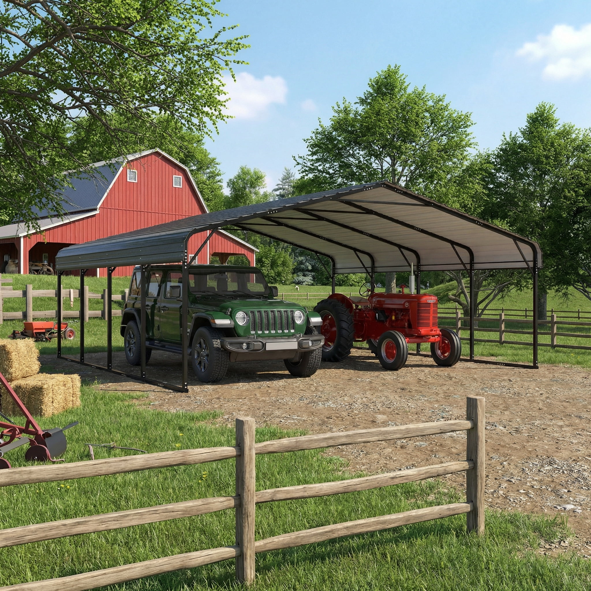 EROMMY Carport 20x20 FT, Heavy Duty Car-port, Car-Shelter with ...