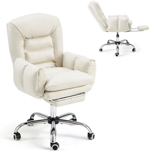 EROMMY Ergonomic Office Chair with Footrest, Comfy Desk Chair with Foot ...
