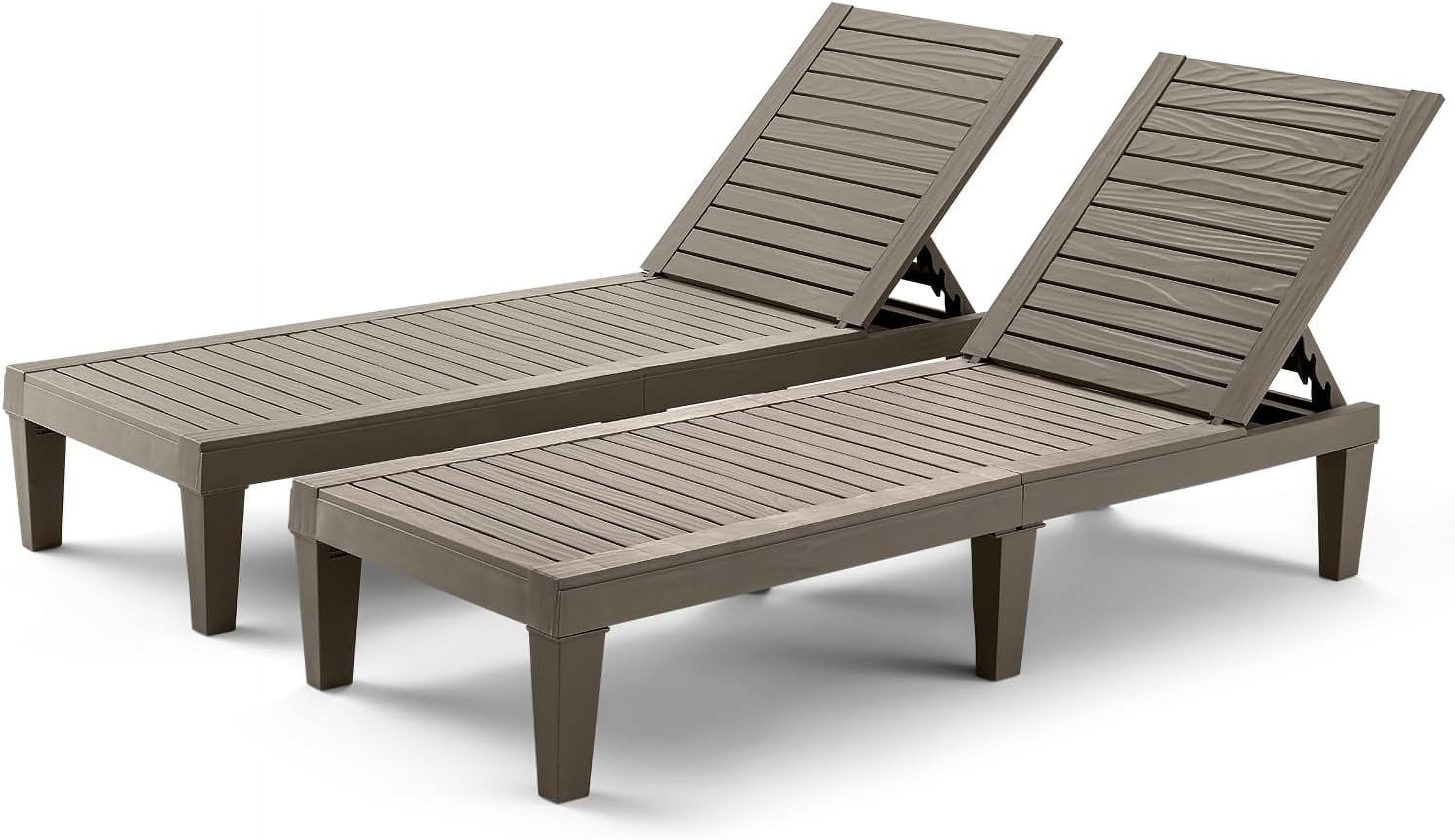 EROMMY Outdoor Chaise Lounge Chairs, All-Weather Patio Loungers with 5-Position Adjustable ...