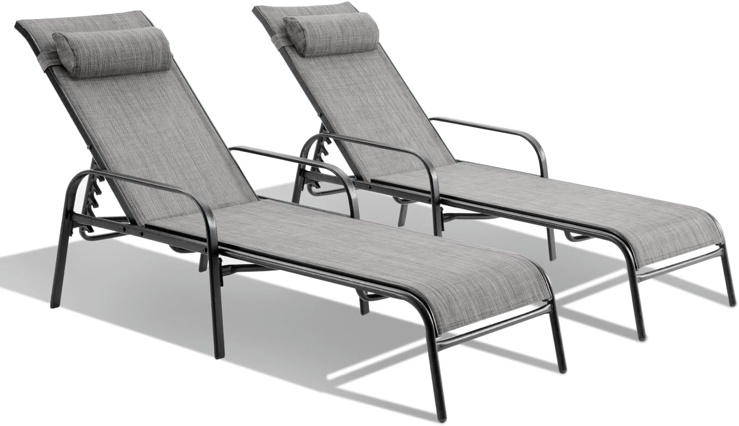 EROMMY Patio Chaise Lounge Chair, Set of 2 Outdoor Lounge Chairs with ...