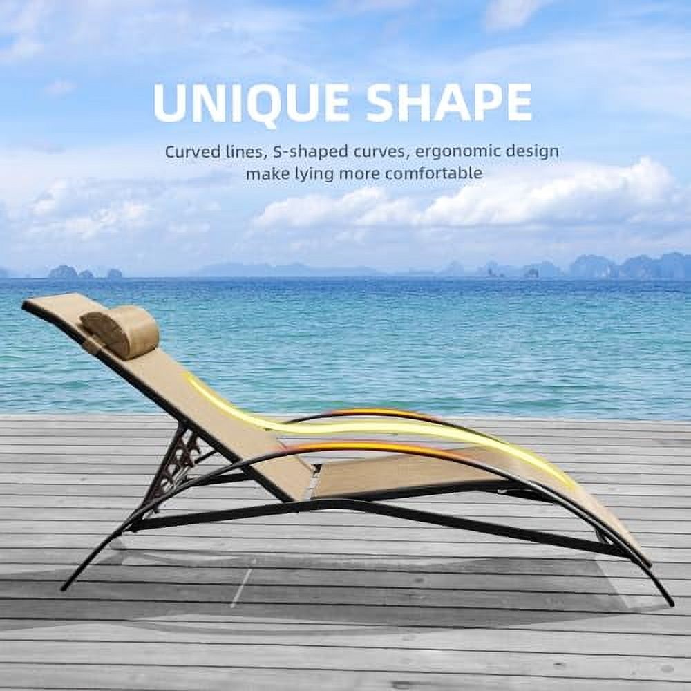 EROMMY Patio Chaise Lounge Chair, Set of 2 Outdoor Pool Lounge Chairs ...
