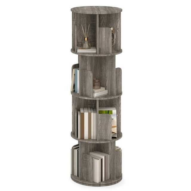 EROMMY Rotating Bookshelf, 4 Tier Spinning Bookshelf Tower, 360 ...