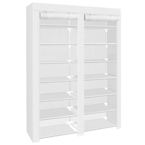 ERONE Shoe Rack Storage Organize, 28 Pairs Portable Double Row with ...