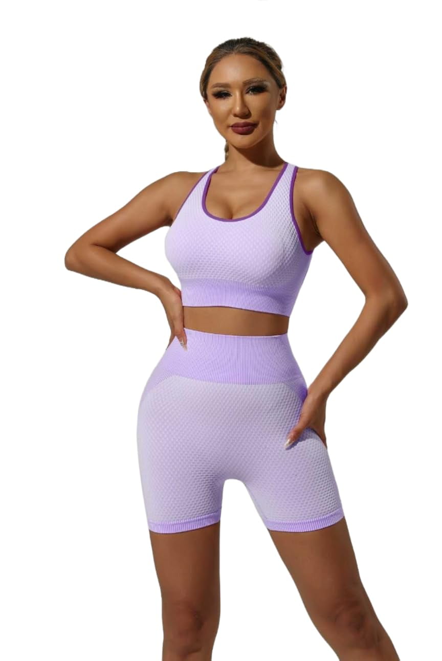 EROSEL Women's Ribbed Seamless Fitness Clothing, Gym Outfit and Yoga ...