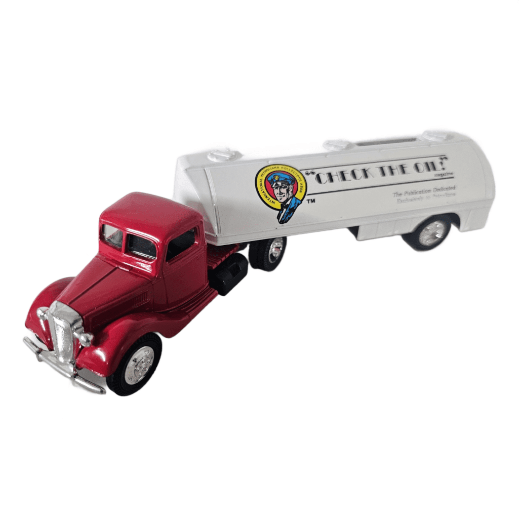 ERTL 1937 Ford Truck & Tanker Check The Oil Magazine Die-cast Bank 1:25 ...