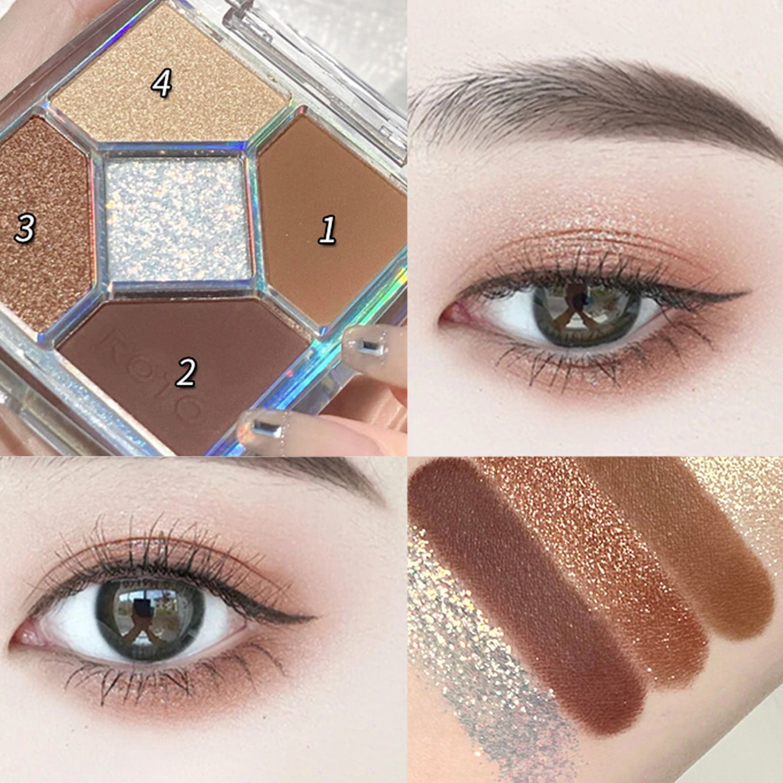 ERTUTUYI Cosmetics 1 Pack 5 Color Makeup Eyeshadow Natural Glitter ...