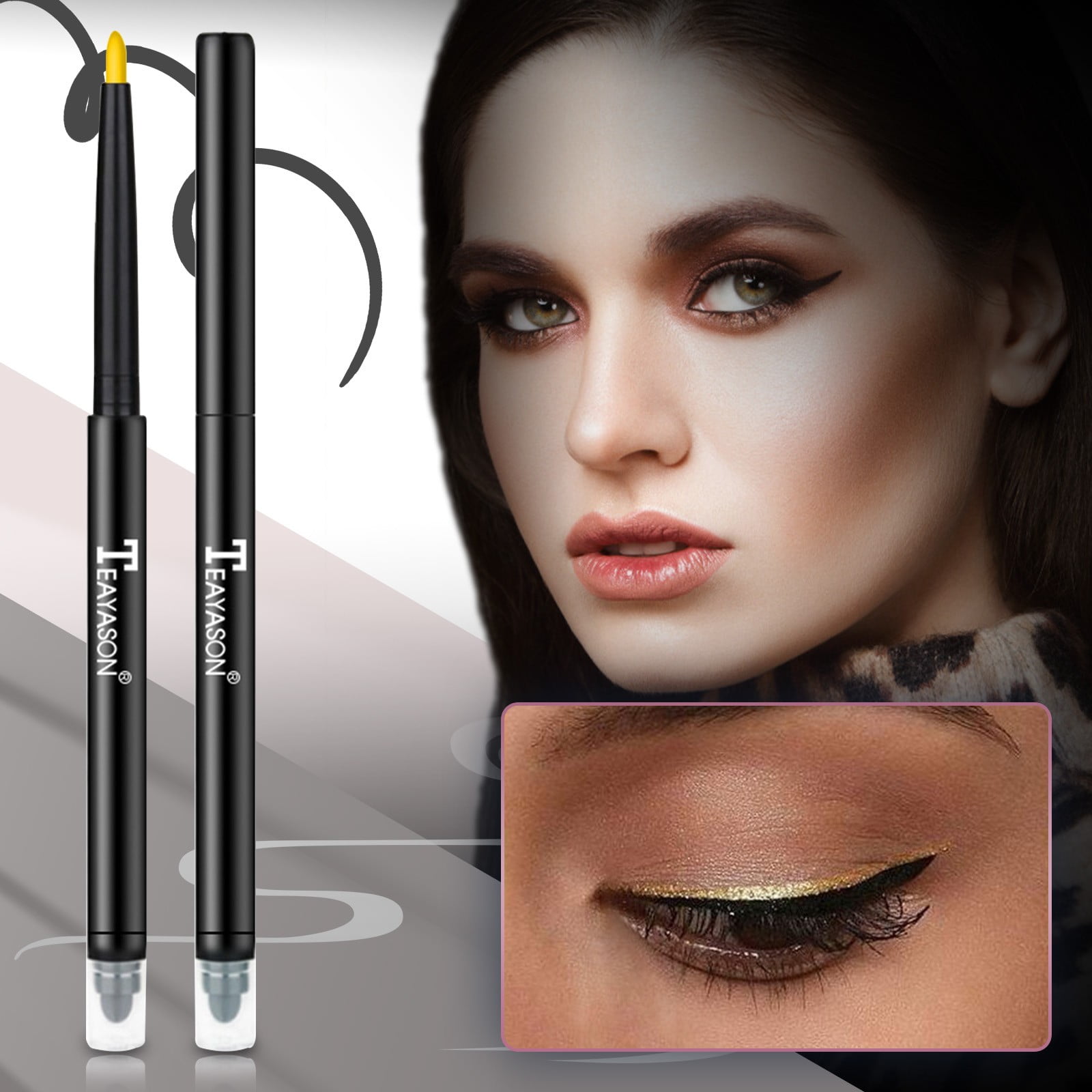 ERTUTUYI Cosmetics Double-Headed Color Eyeliner Pen Pearlescent White ...