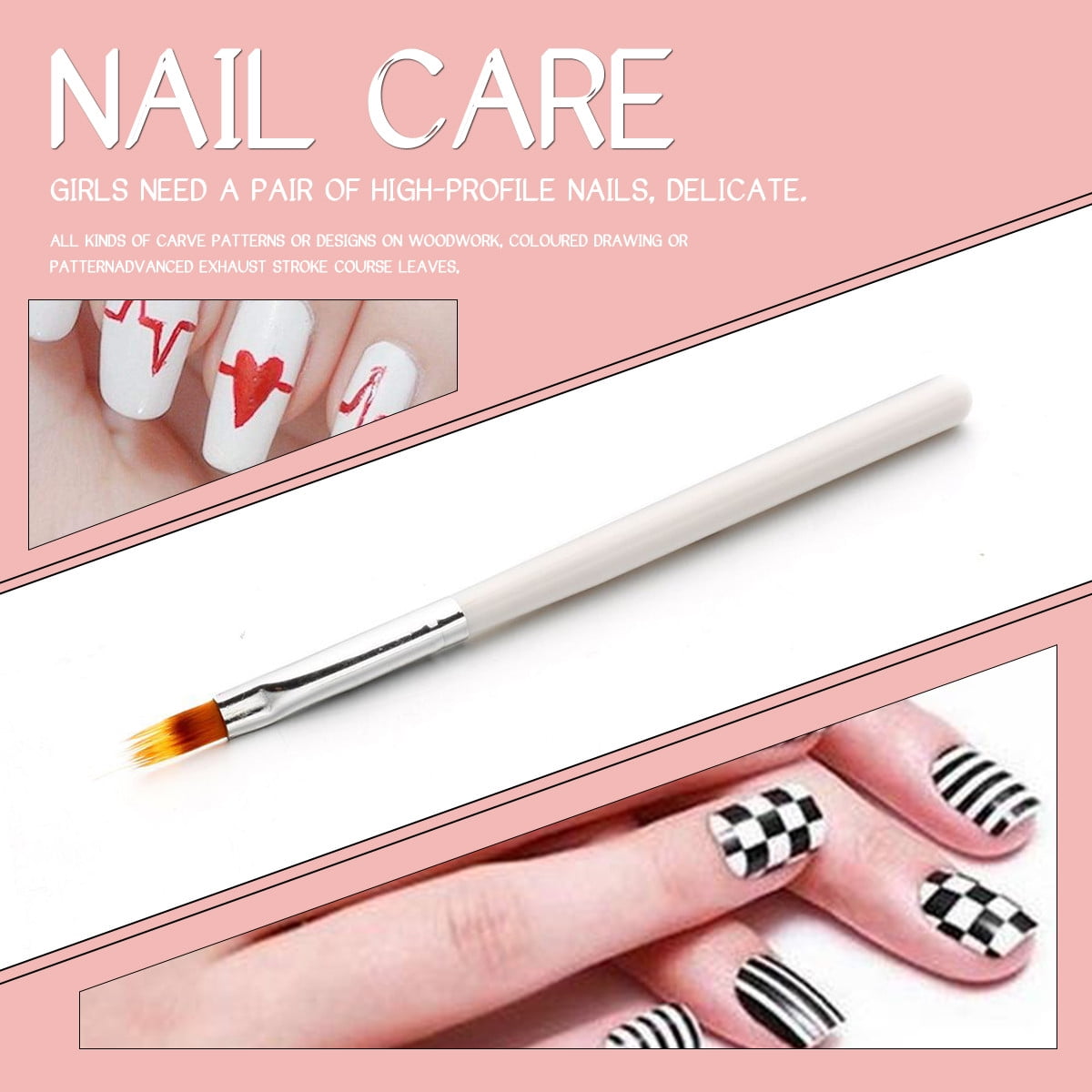 ERTUTUYI Nail Care Drawing Brush Manicure Art Painting Wooden Handle ...