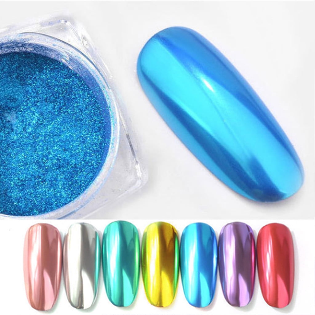 ERTUTUYI Flow Gold Mirror Powder Chrome Effect Nail Polish Foil Nails ...