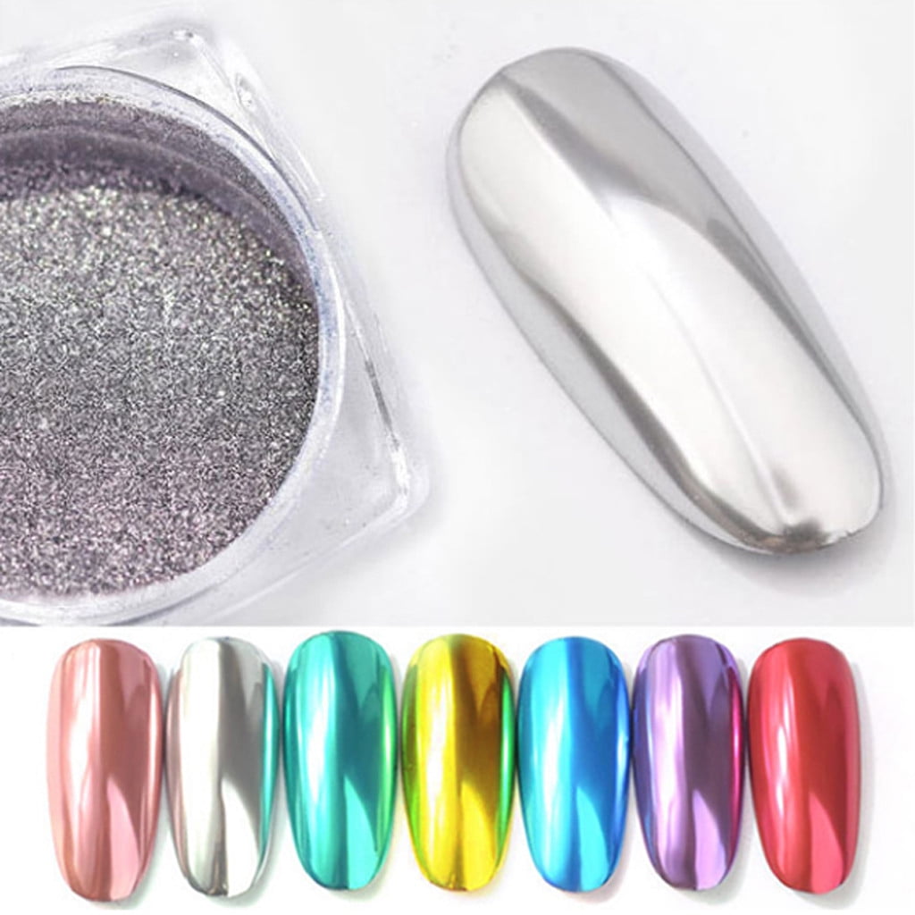 ERTUTUYI Flow Gold Mirror Powder Chrome Effect Nail Polish Foil Nails ...