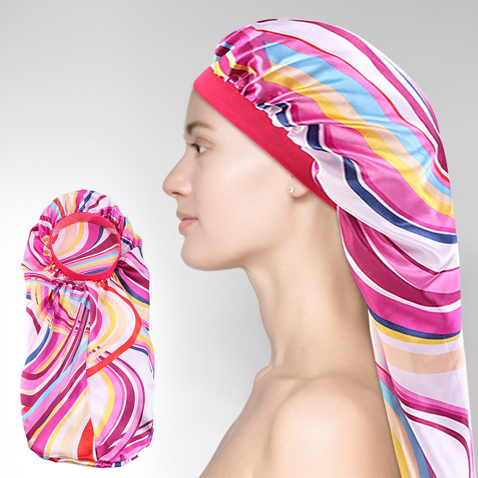 ERTUTUYI Hair Bonnet Sleep Cap, Long Hair Wrap For Braids Satin Cap For ...