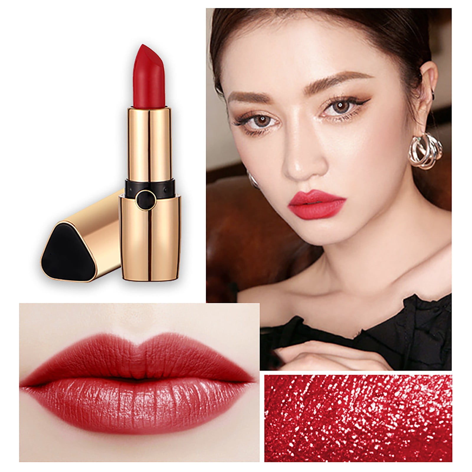 ERTUTUYI Little Gold Diamond Lipstick Facial Makeup Facial Makeup ...