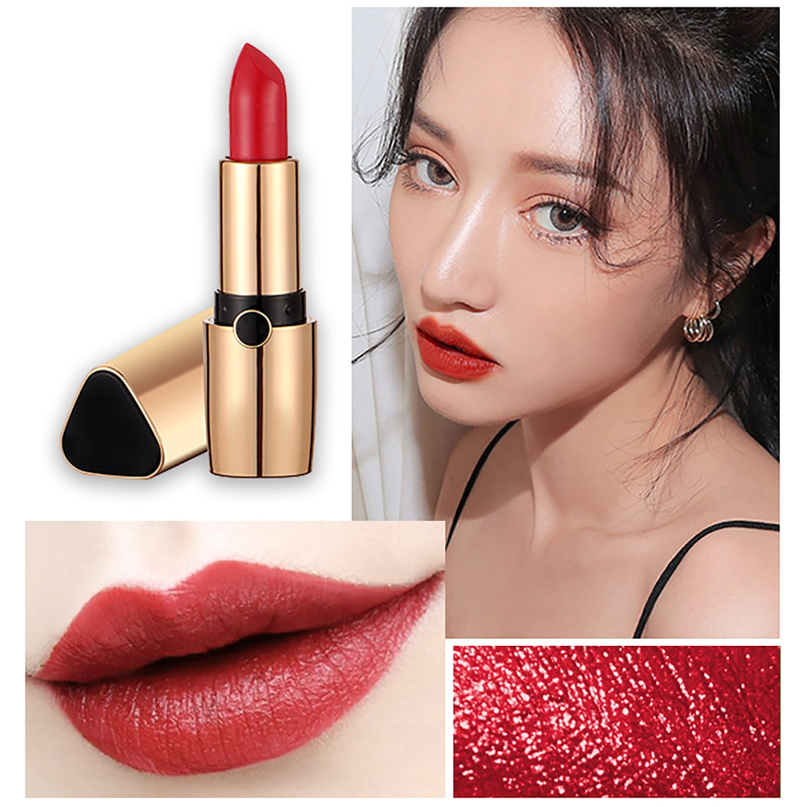ERTUTUYI Little Gold Diamond Lipstick Facial Makeup Facial Makeup ...