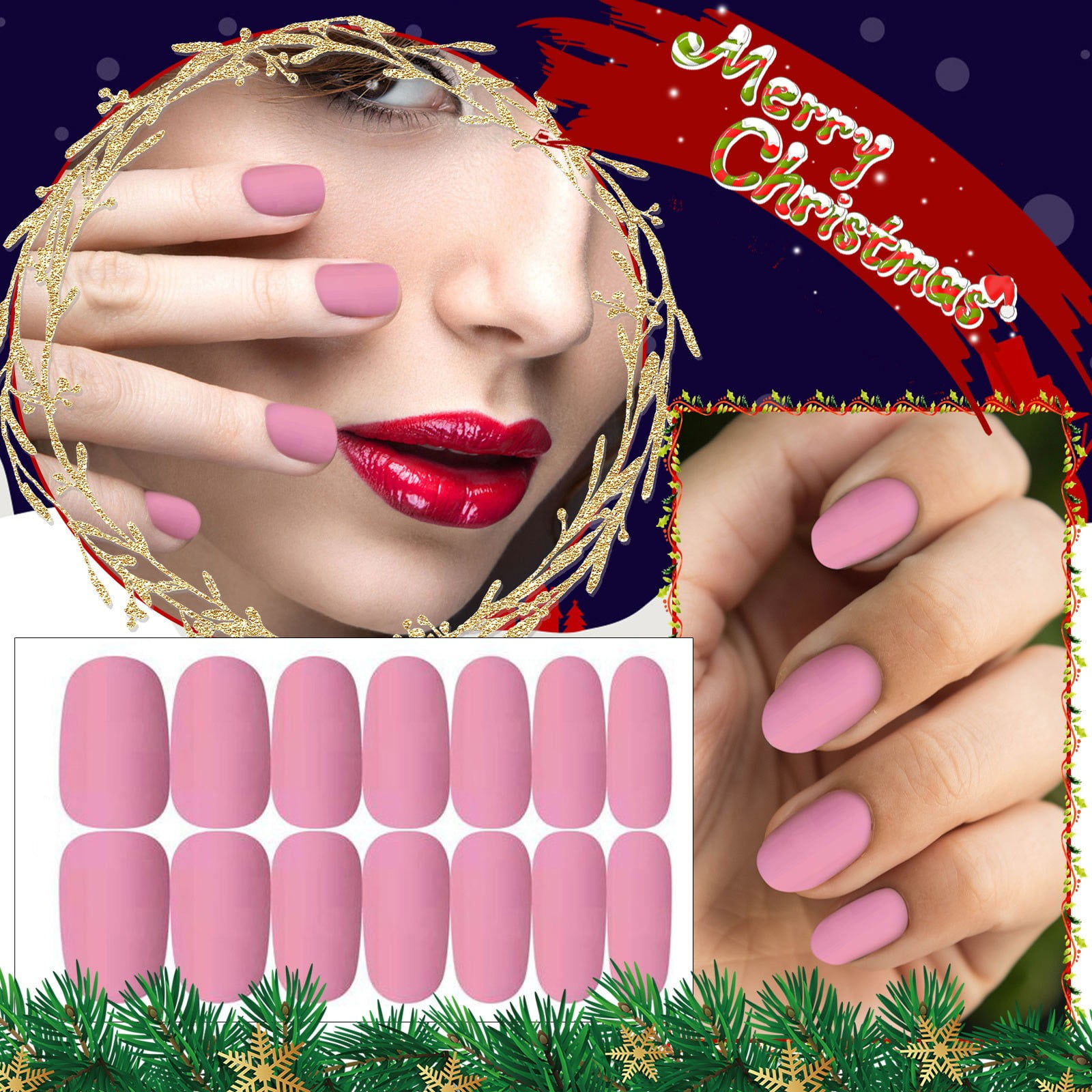 ERTUTUYI Nail Care Nail Stickers Solid Color Matte Nail Stickers ...
