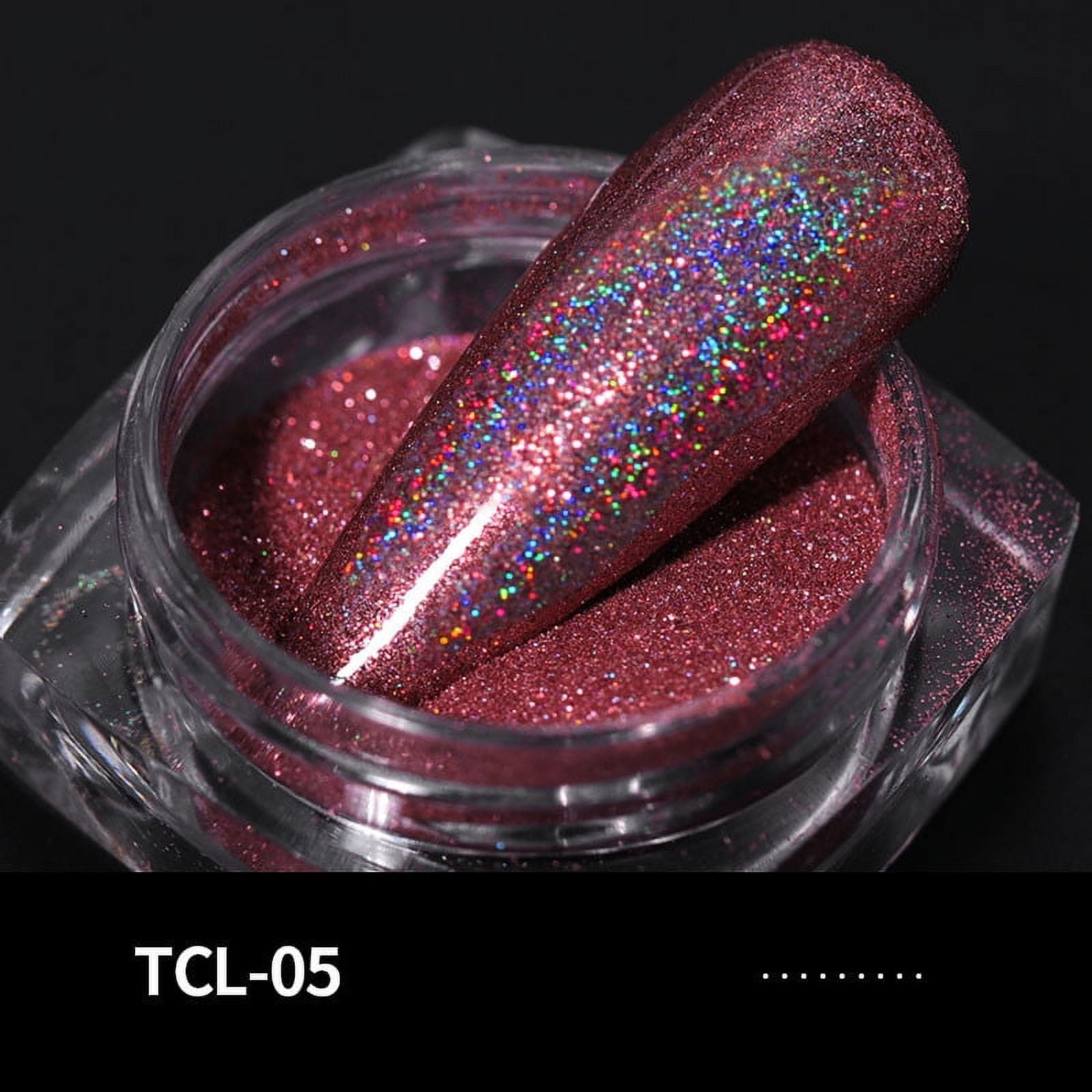 ERTUTUYI Nail Care Rainbow Holographic Lase Powder Nail Glitter Chrome ...