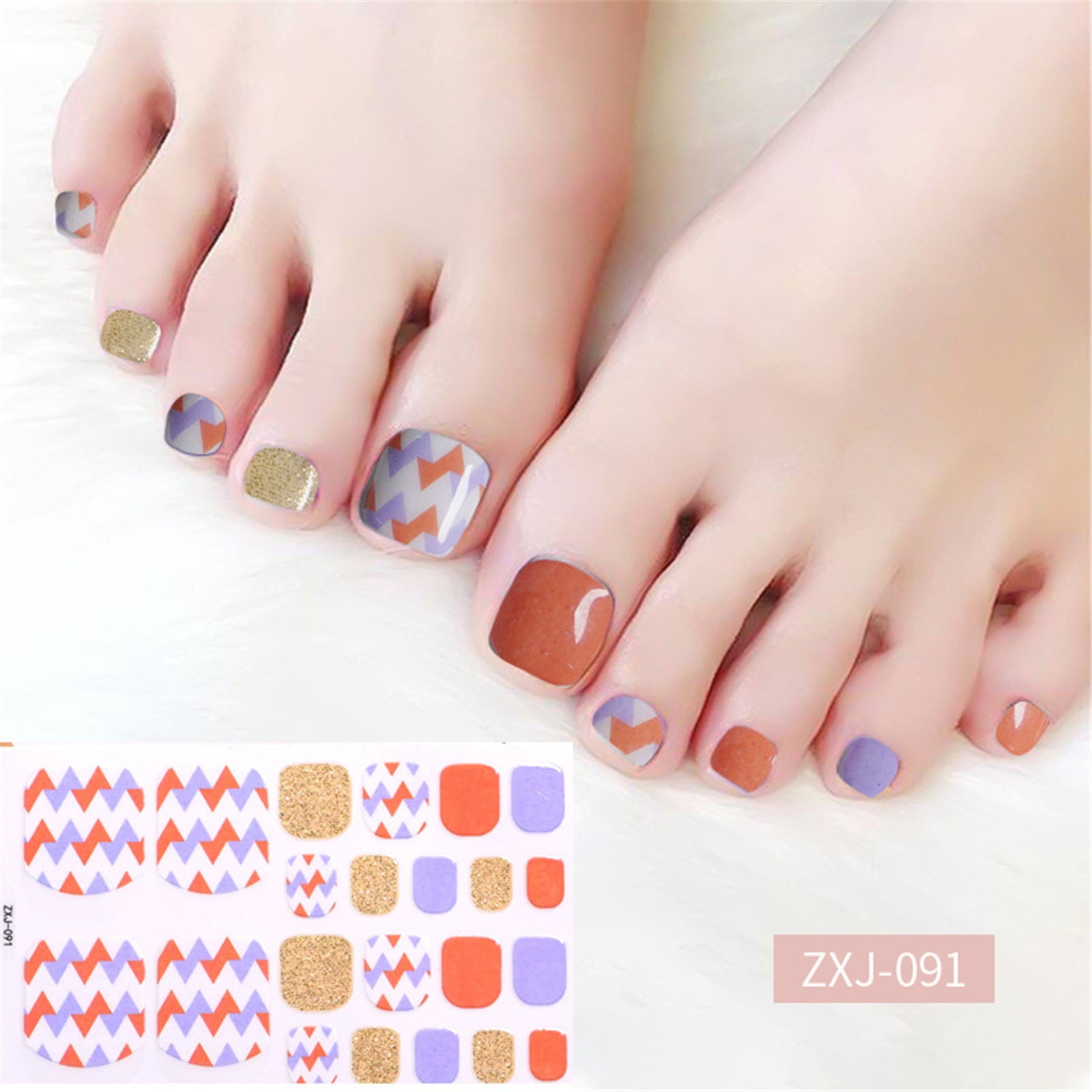 ERTUTUYI Nail Care Summer Foot Nail Stickers, Toe Nail Art Glitter ...