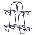 ERTWER 6-Tier Step Design Metal Flower Rack, Black, Upgraded Durable ...