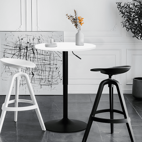 ERTWER Adjustable Height Bistro Bar Round Table Home Bar Cocktail Table ...