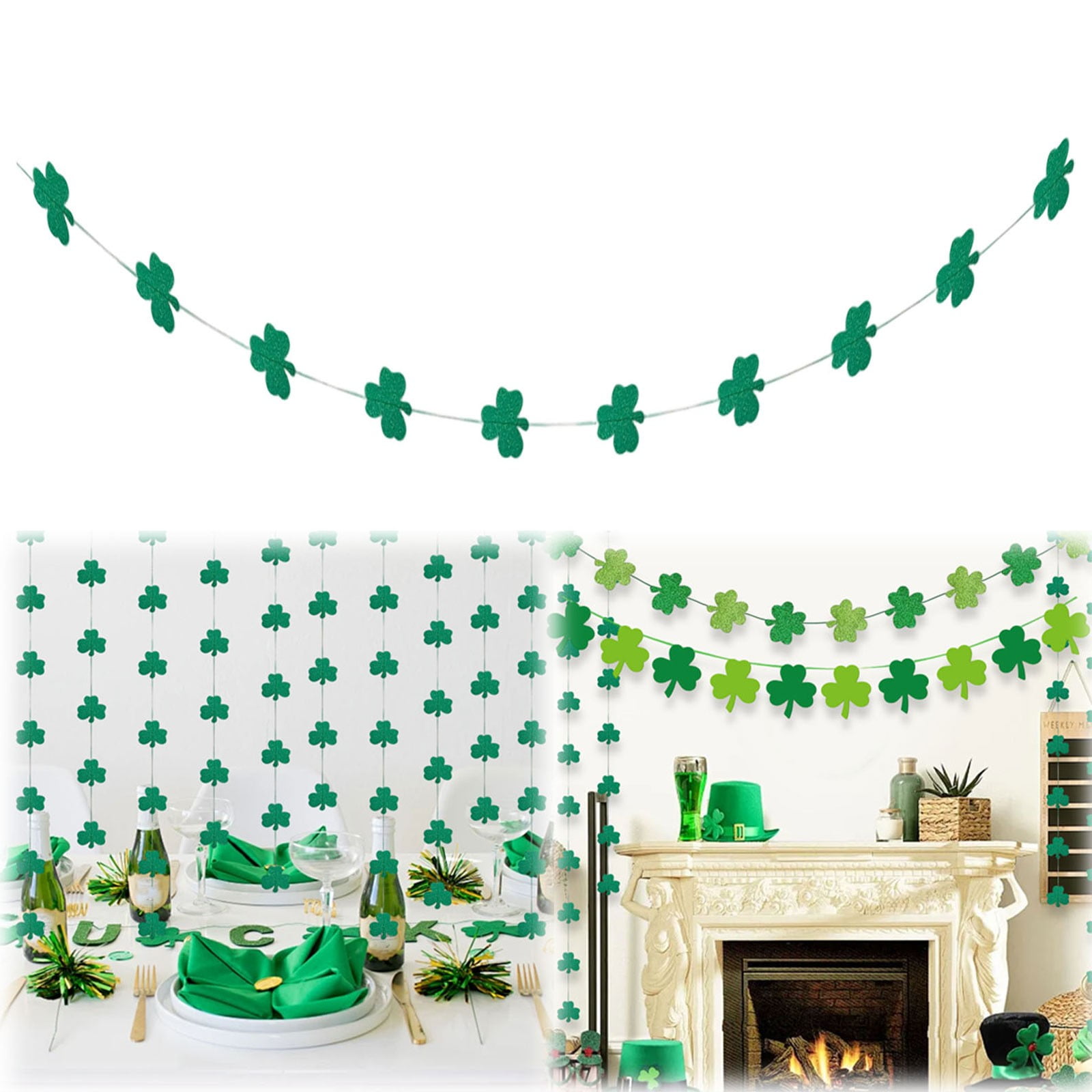 ERTZAE 1.5M 4Pc Shamrock Clover Banner – Lucky Irish Holiday Indoor ...