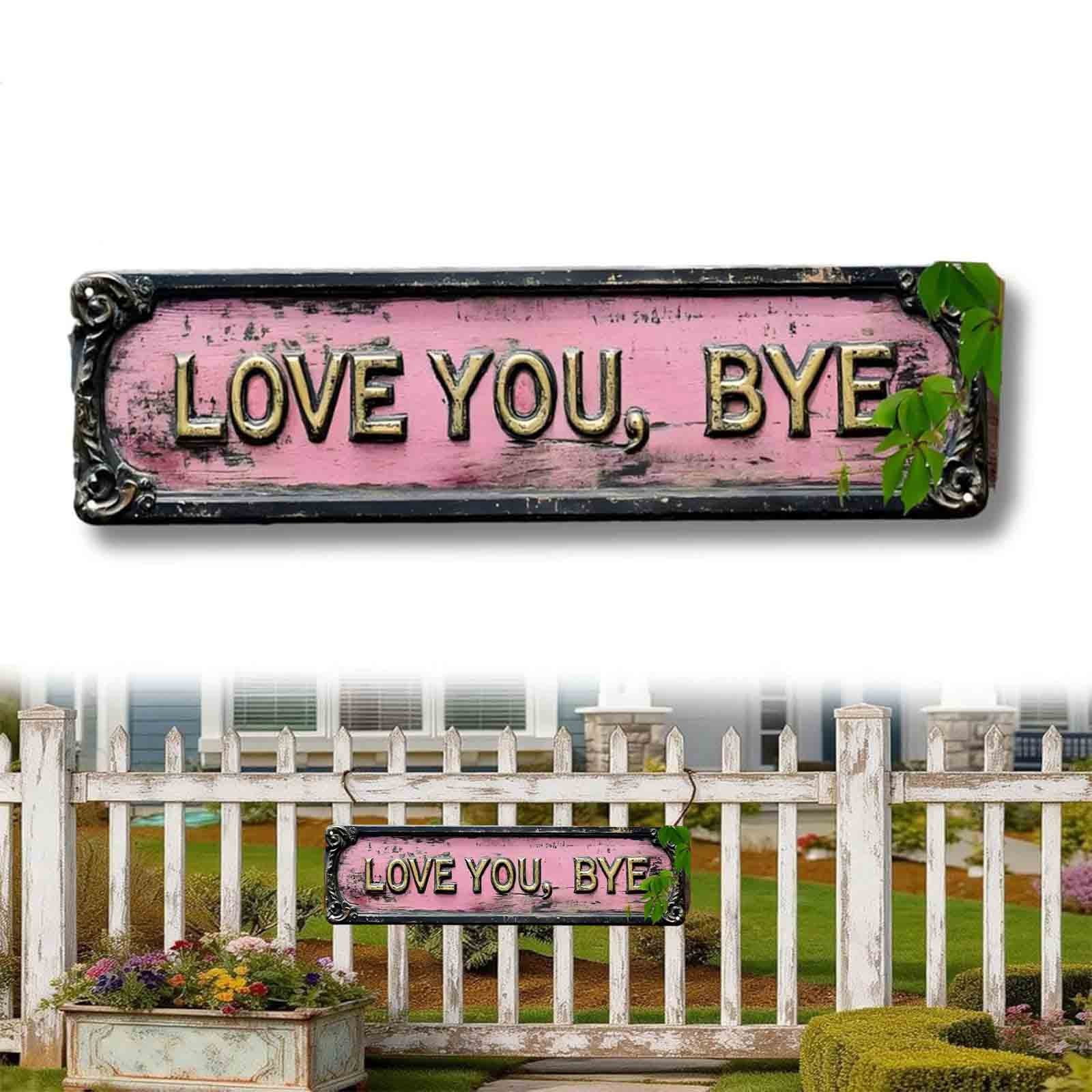ERTZAE Love You Bye Sign,2.7X7.8In,"Love You Bye" Pink & Black ...