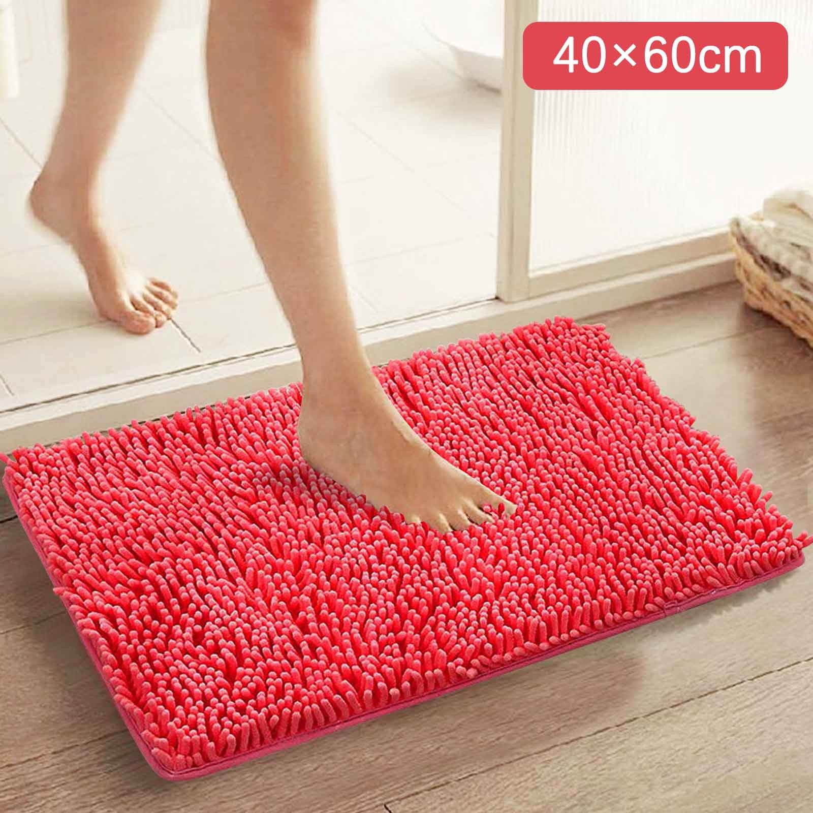 ERTZAE Machine Washable Quick Dry Bath Mat,40×60Cm Bright Orange ...