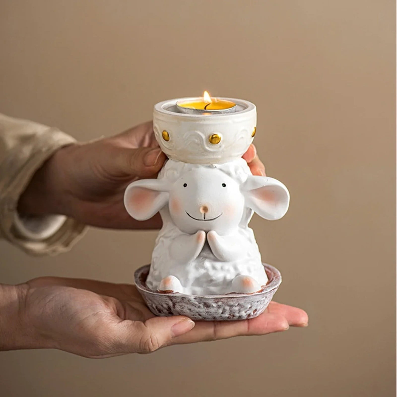 ERTZAE Resin Sheep Tealight Holder,Lamb Eid Celebration Candelabra ...