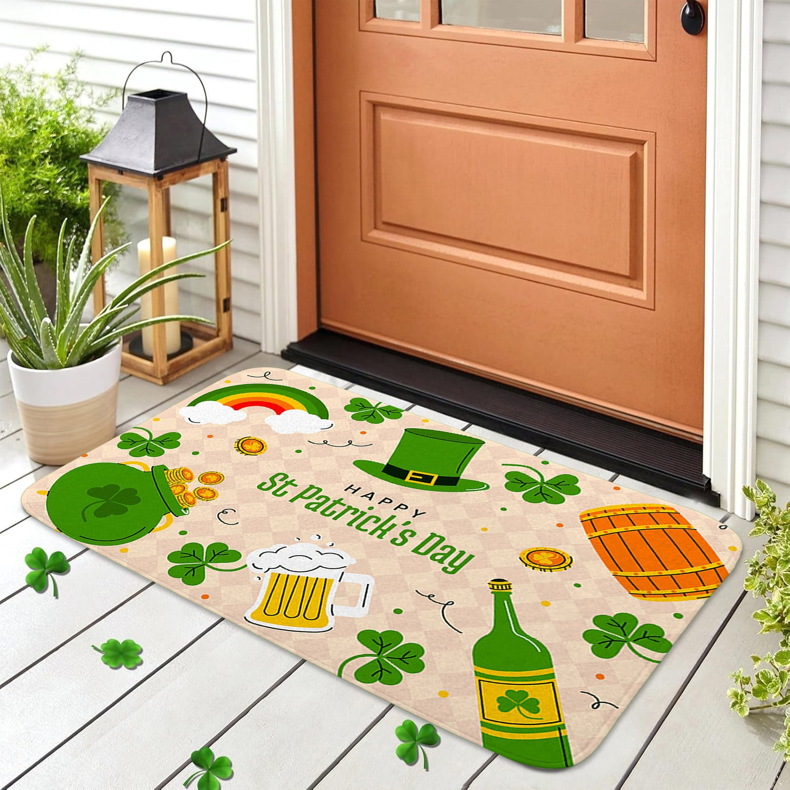 ERTZAE St. Patrick’S Day Doormat,Plush Indoor Outdoor Farmhouse Rug ...
