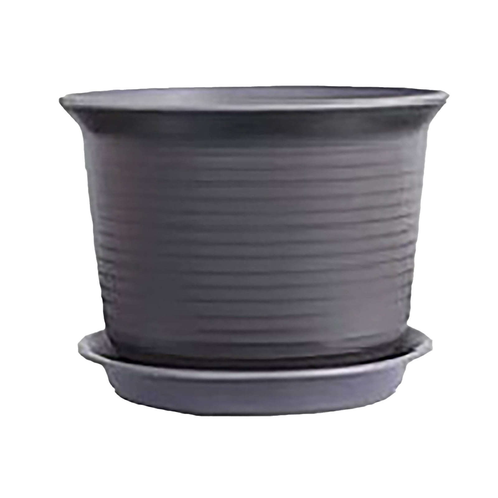ERTZAE Thickened Plastic Planter With Tray – Vent Hole Garden Plant Pot ...