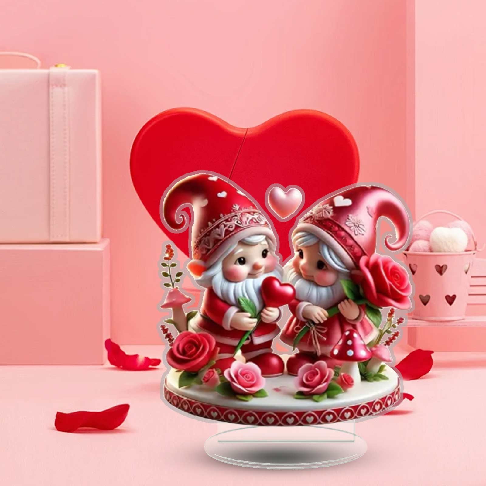 ERTZAE Valentine'S Day 2D Acrylic Couple Tabletop Ornament,Romantic ...