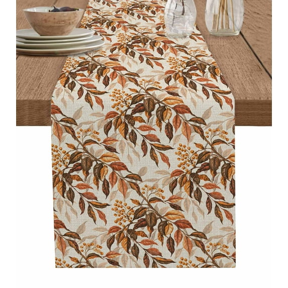 ERUNPONLY Autumn Leaves Table Runner - 72 Inch Long Fall Vintage Rustic ...