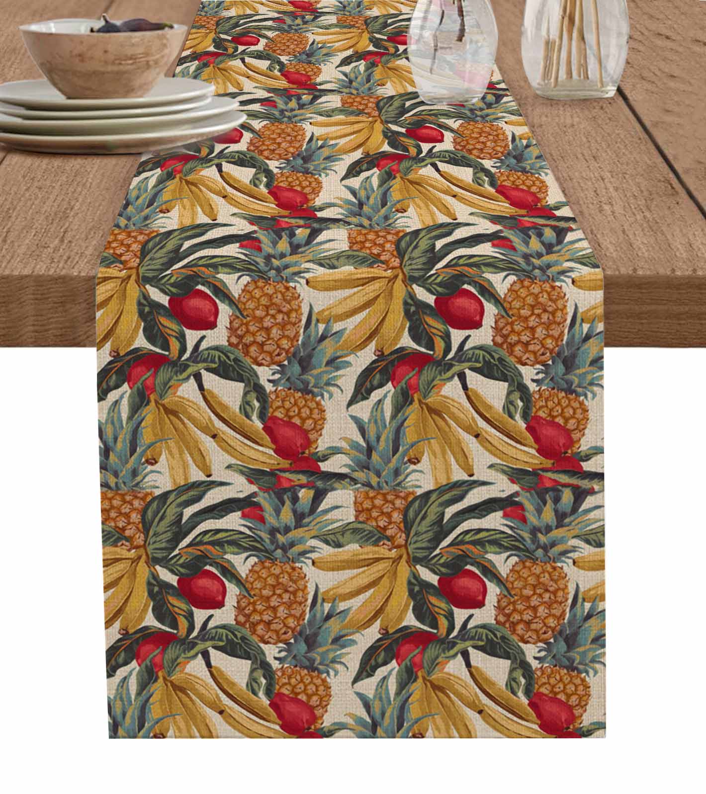 ERUNPONLY Banana Pineapple Table Runner - 72 Inch Long Summer Tropical ...