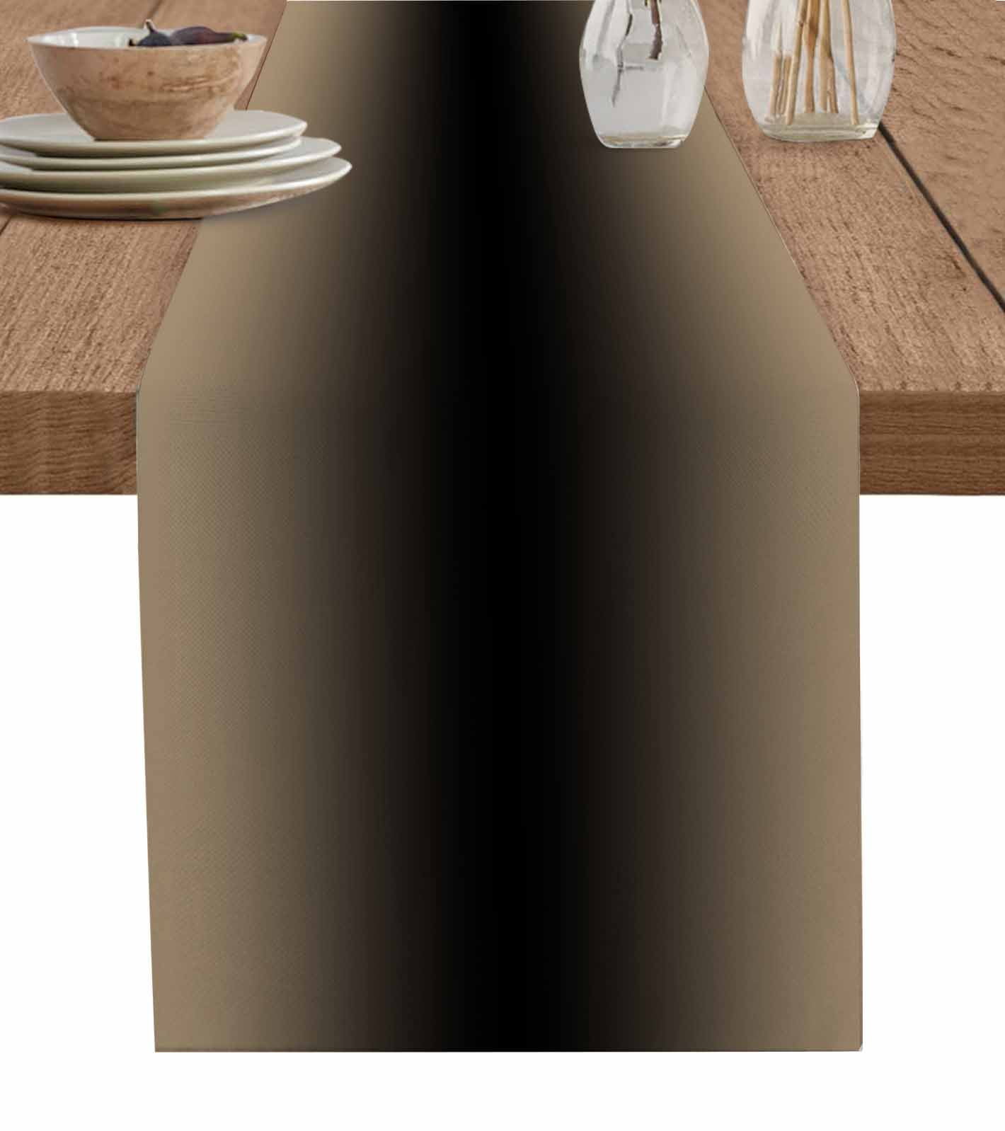 ERUNPONLY Beige Black Ombre Table Runner - 60 Inch Long Modern Gradient ...