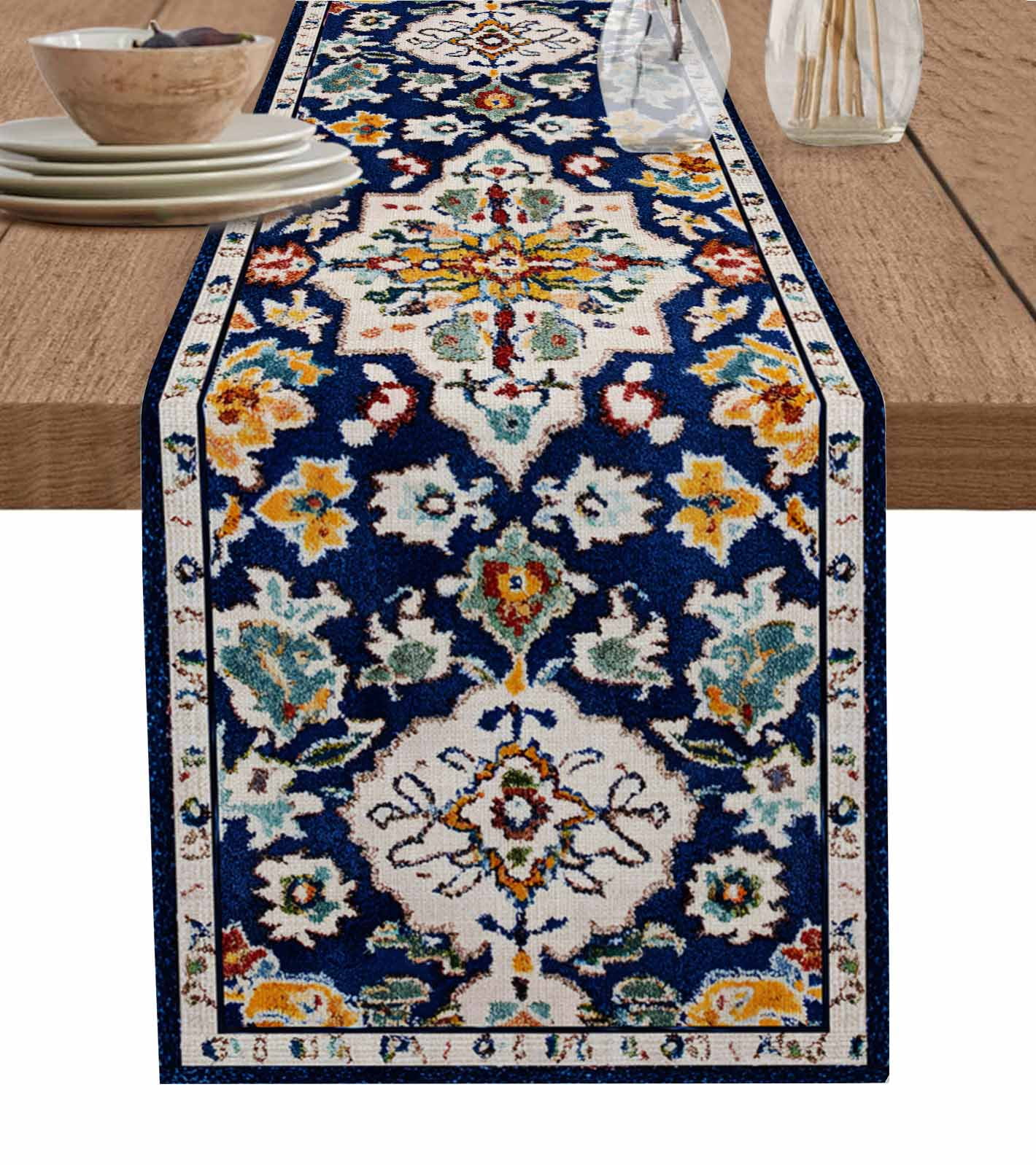 ERUNPONLY Bohemian Table Runner - 60 Inch Long Western Rustic Tribal ...