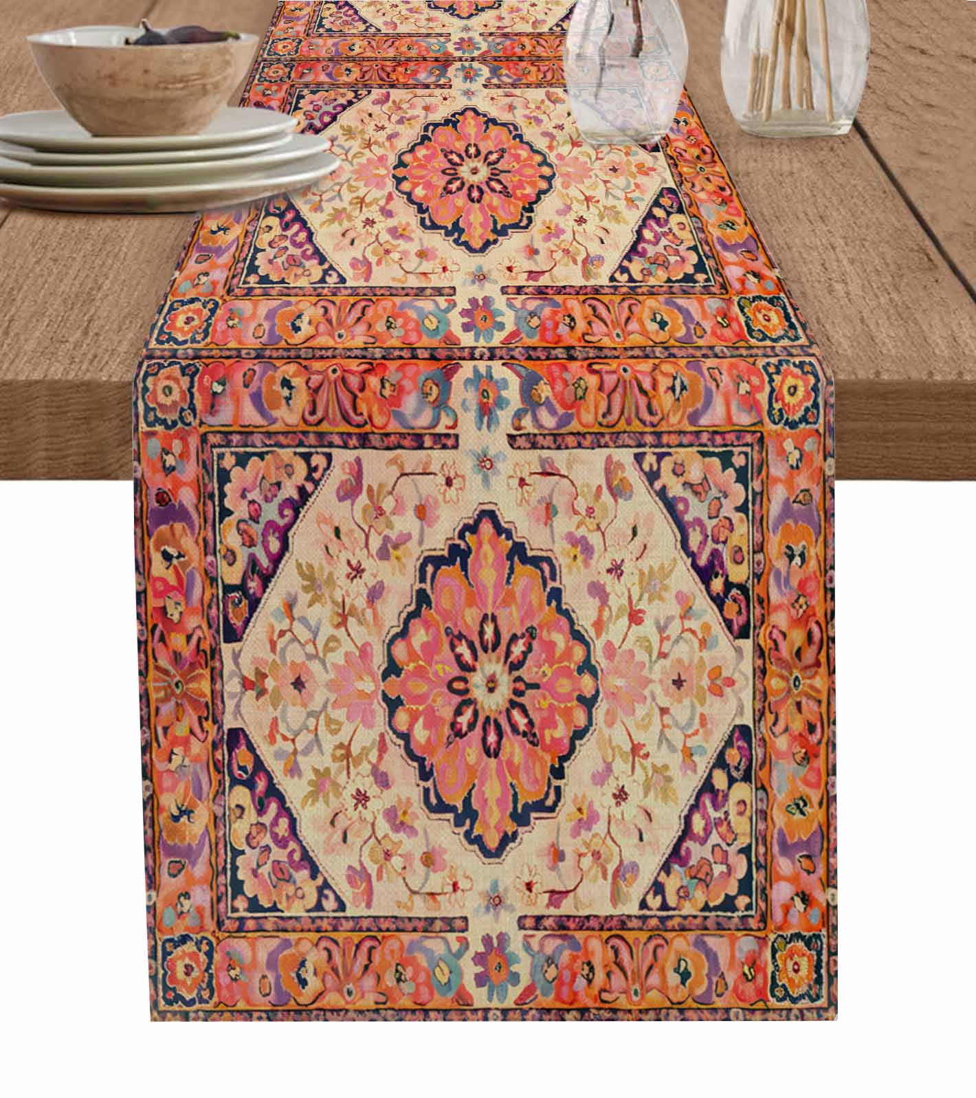 ERUNPONLY Boho Aztec Table Runner - 108 Inch Long Retro Southwest ...