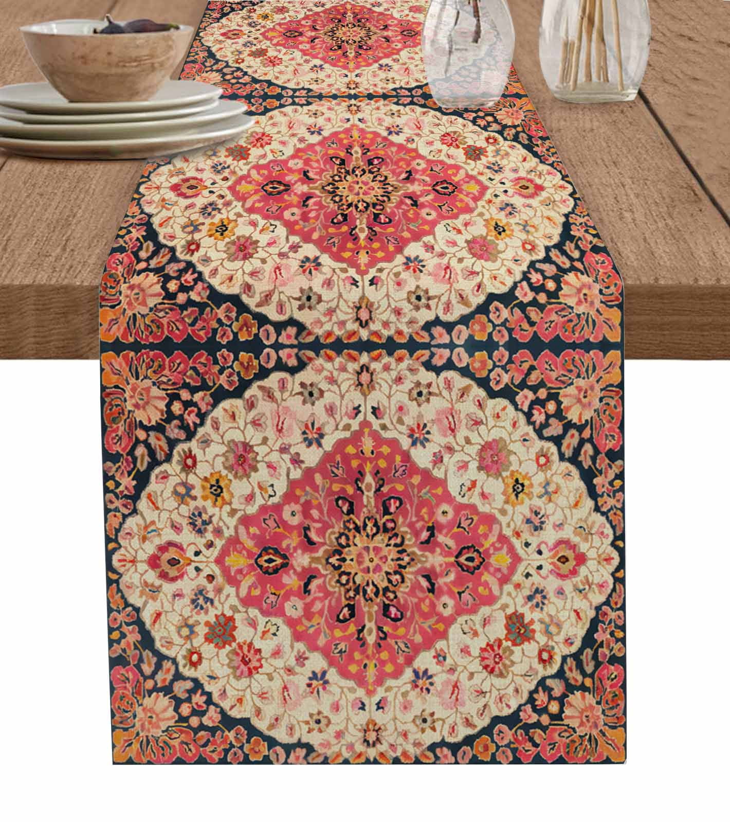 ERUNPONLY Boho Aztec Table Runner - 90 Inch Long Southwest Ethnic ...